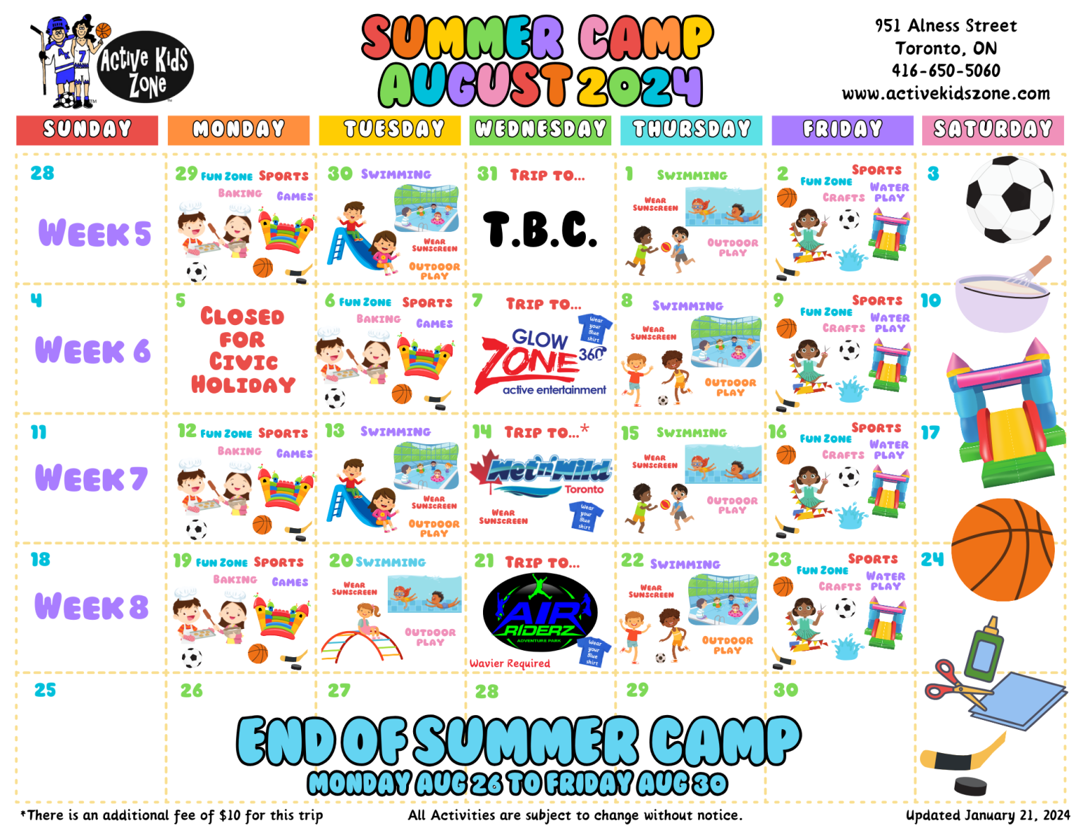 active-kids-zone-toronto-Summer-camp-calendar-2024 NO FOOD - Active ...